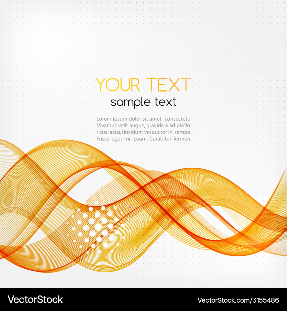 Abstract transparent orange wave background Vector Image