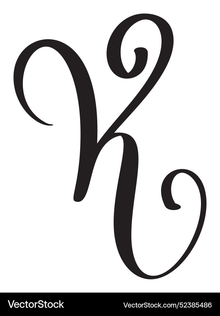 Alphabet K In Calligraphy