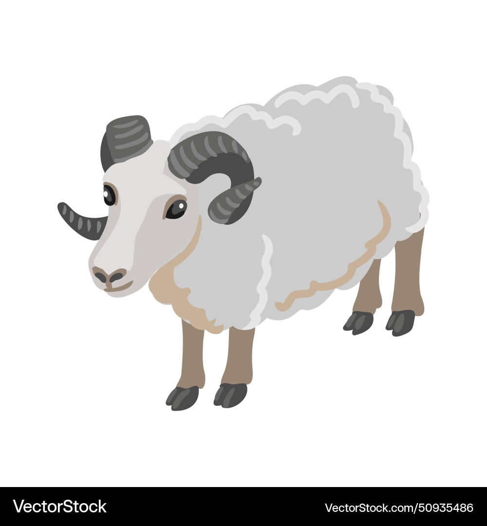 Cute Grey Sheep Illustration Royalty Free Vector Image