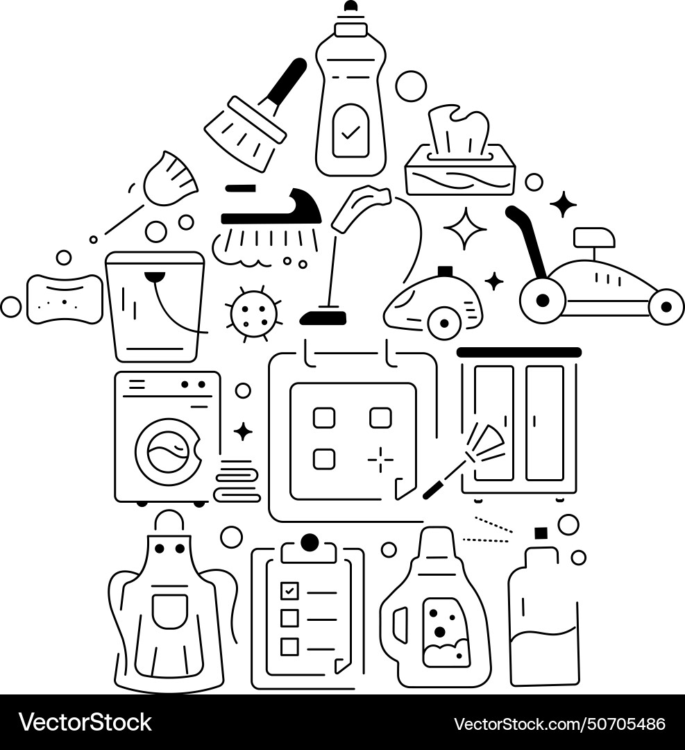 Domestic chores Royalty Free Vector Image - VectorStock