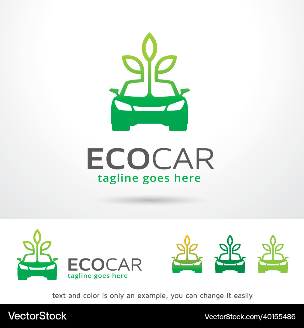 Eco car logo template Royalty Free Vector Image