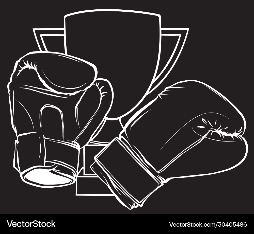 Hanging boxing gloves in black background – Royalty-Free Vector ...