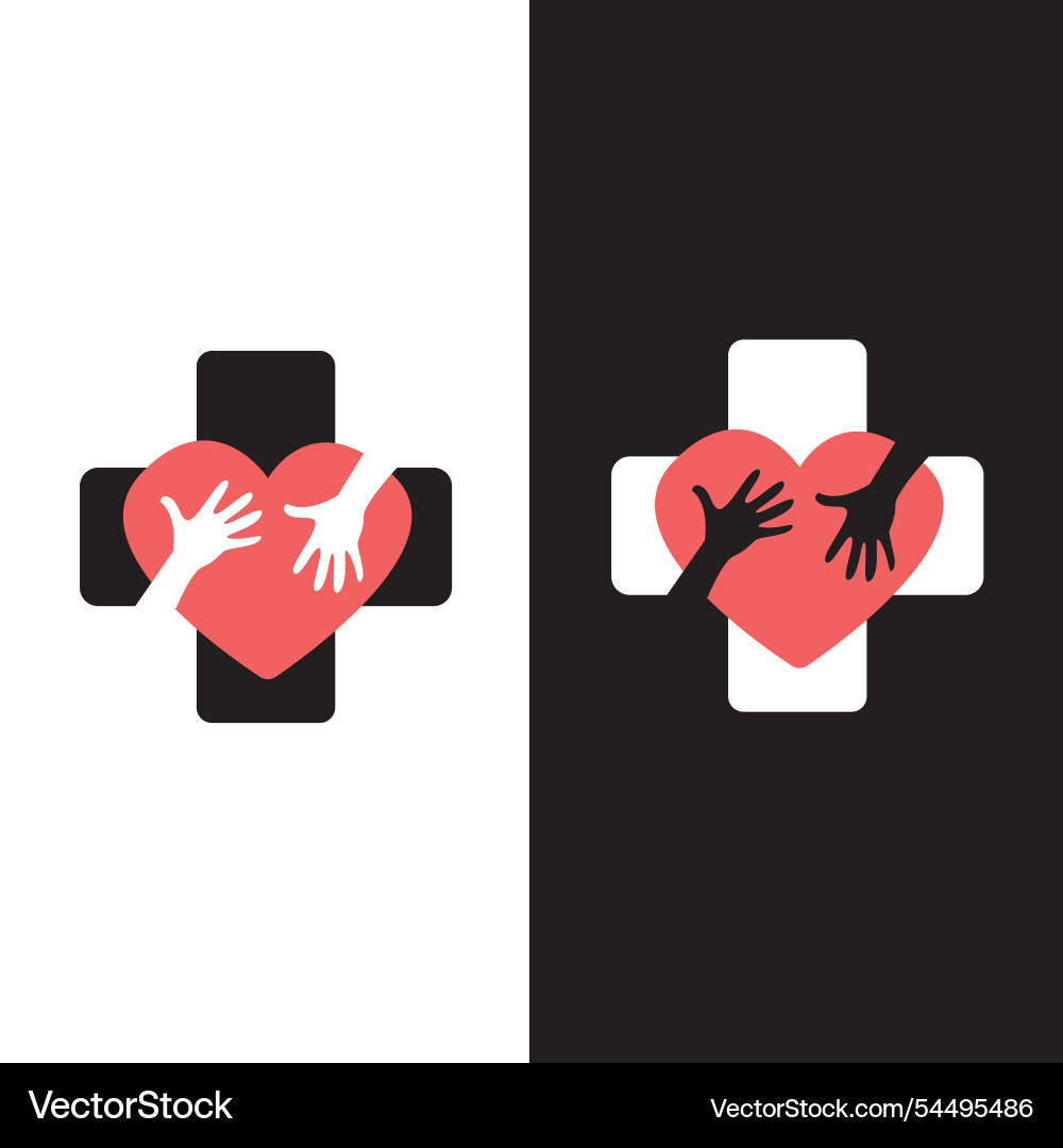 Heart care icon with plus line linear Royalty Free Vector