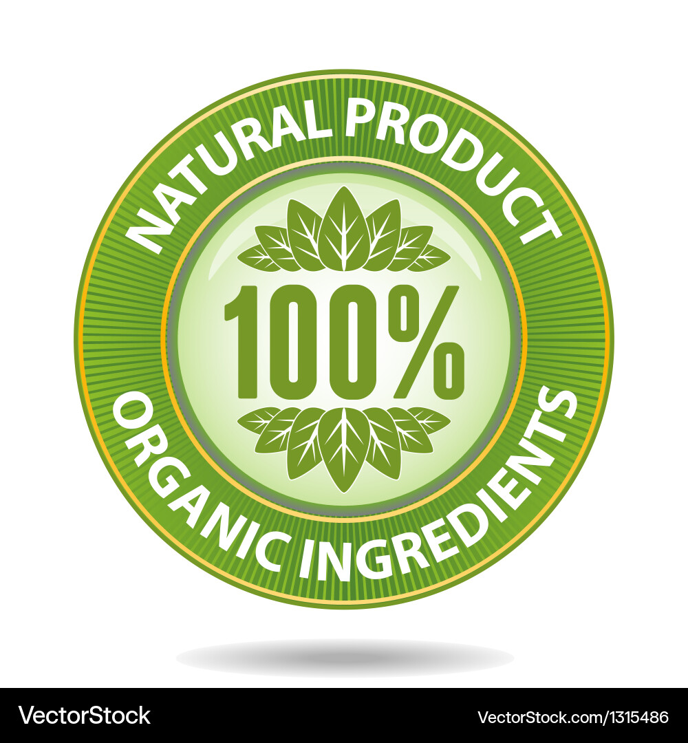 Natural label Royalty Free Vector Image - VectorStock
