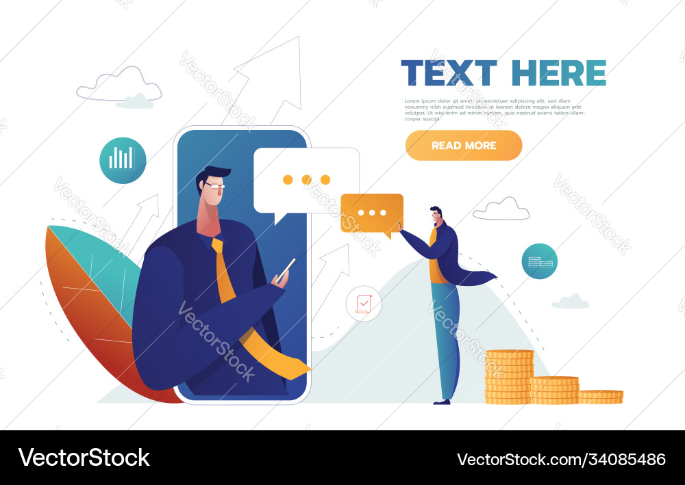 Speech bubbles for comment anf reply concept flat Vector Image