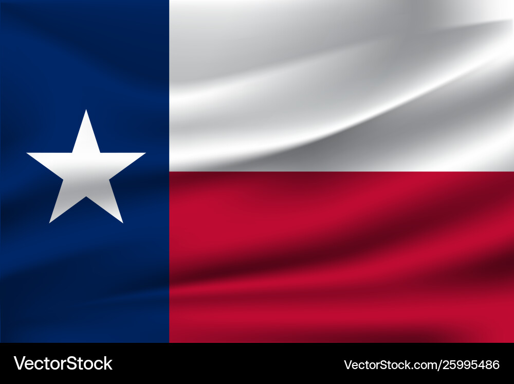 Texas Flag - Waving Royalty Free Vector Image - VectorStock
