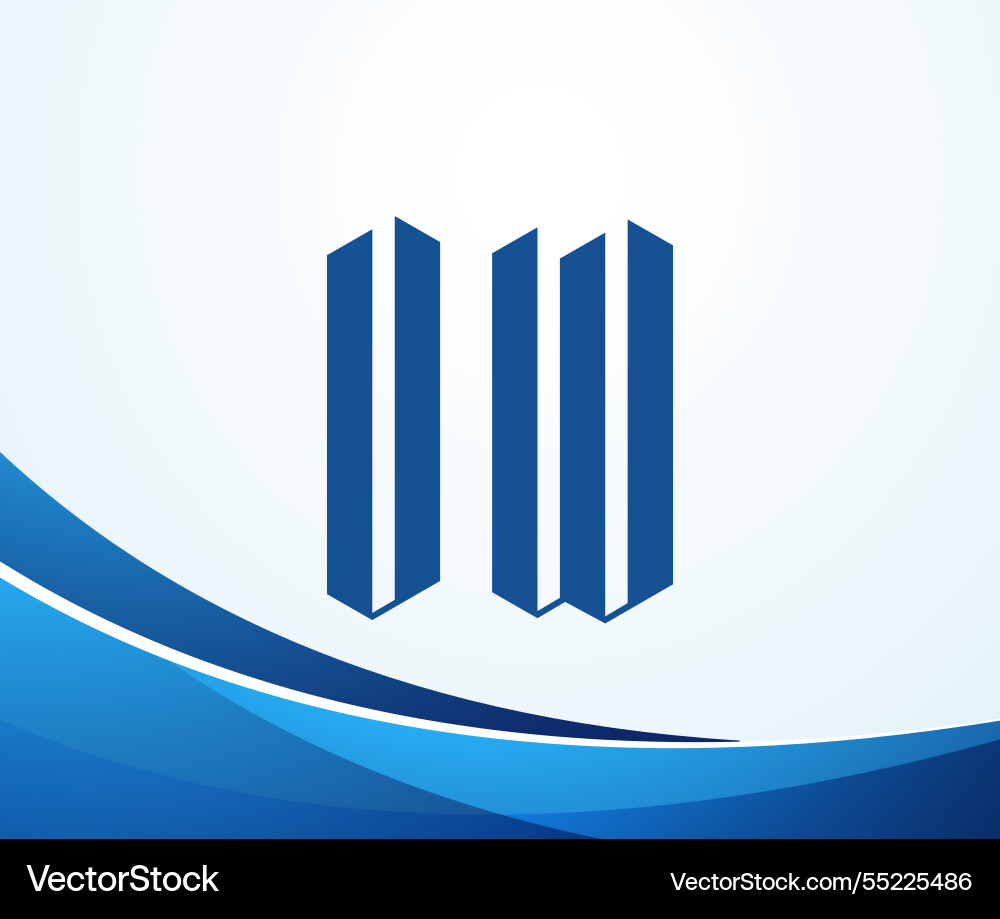 Vw alphabet letter logo design template elements Vector Image