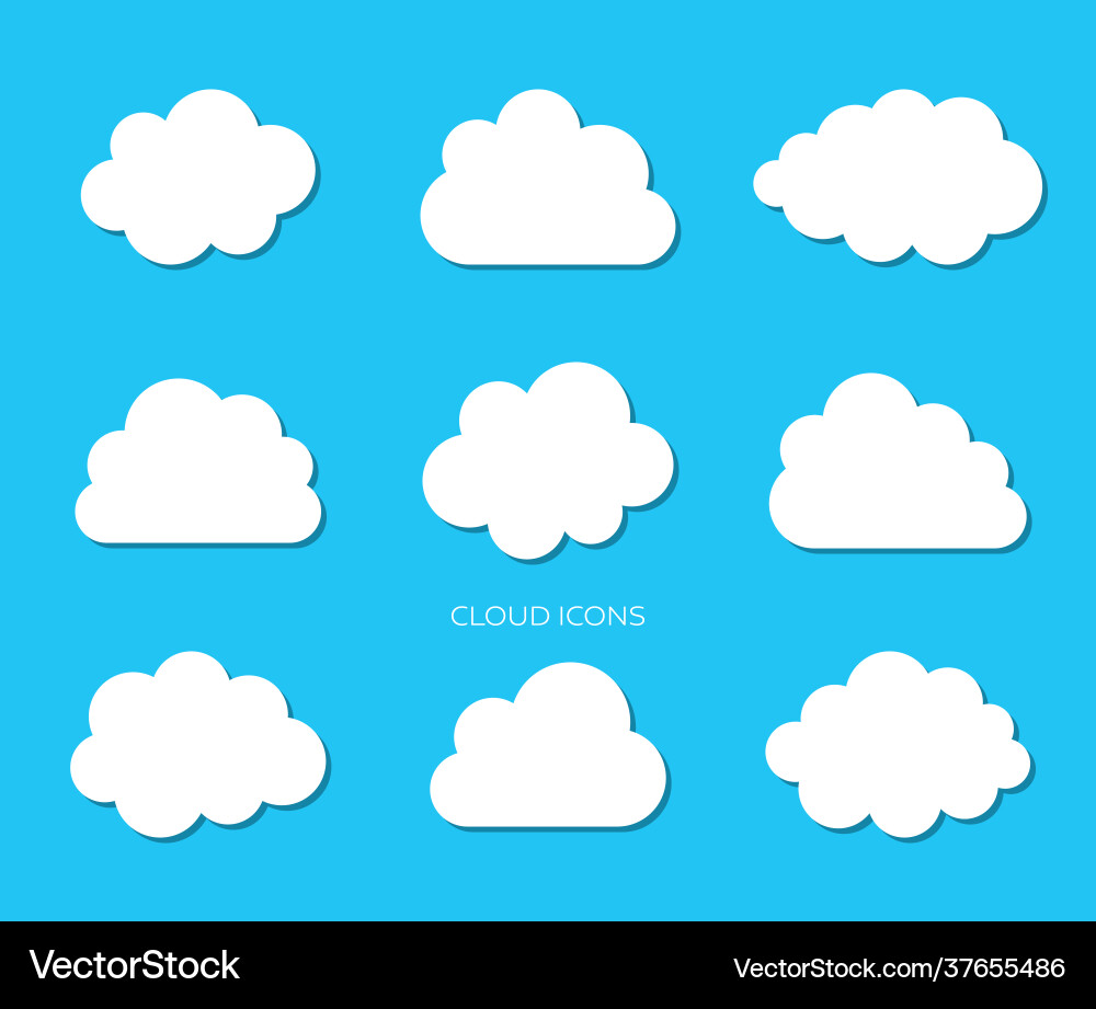 White simple clouds isolated on blue Royalty Free Vector