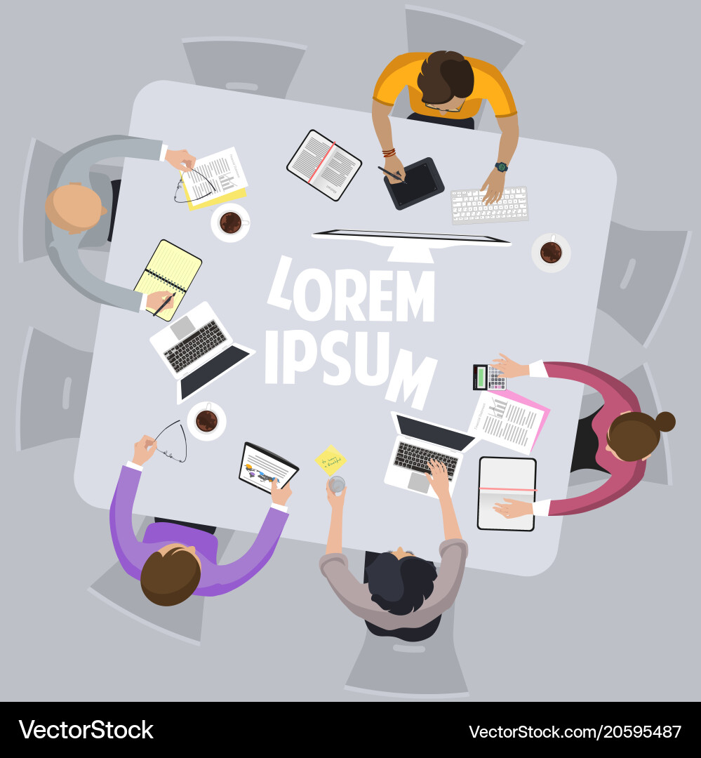 Büro-Arbeitsraum der oberen Ansicht Lizenzfreier Vektor