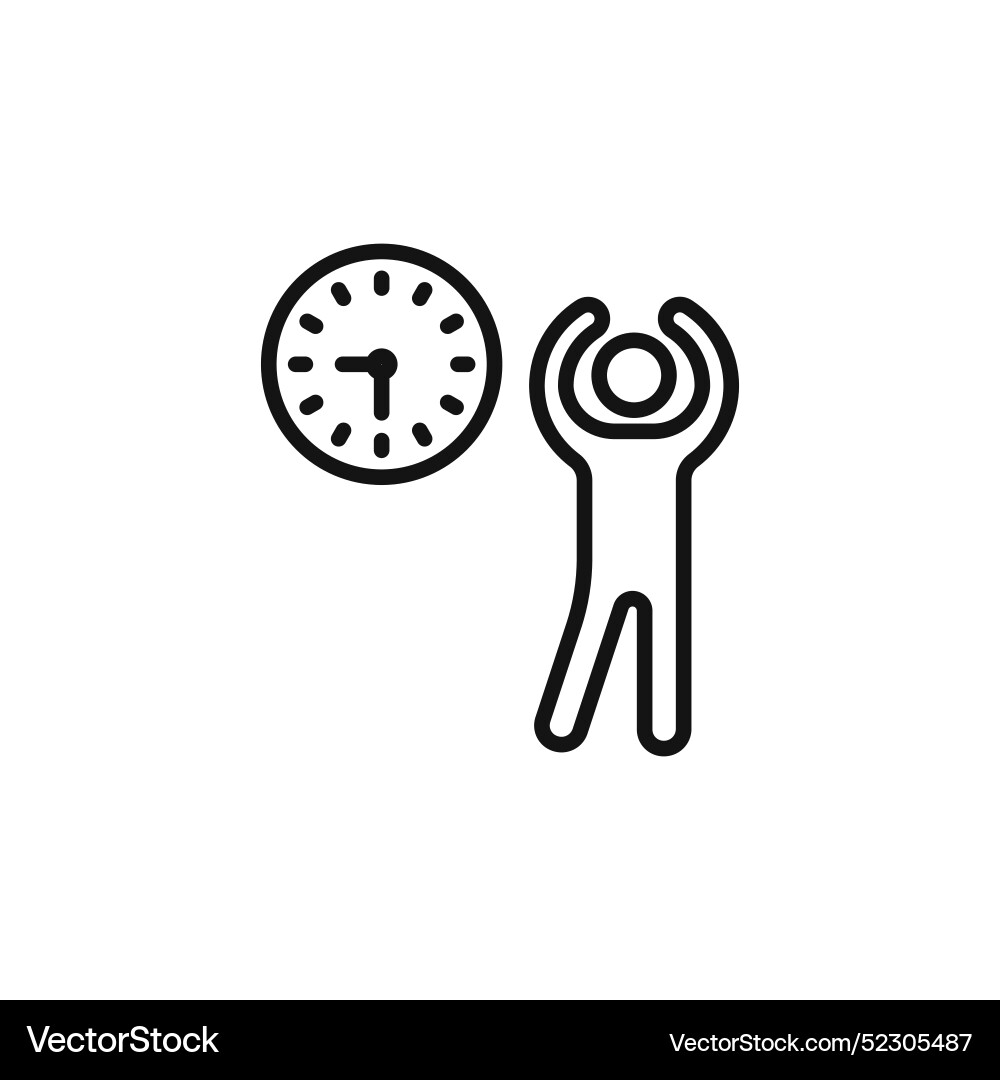 Exercise time icon outline collection in black Vector Image