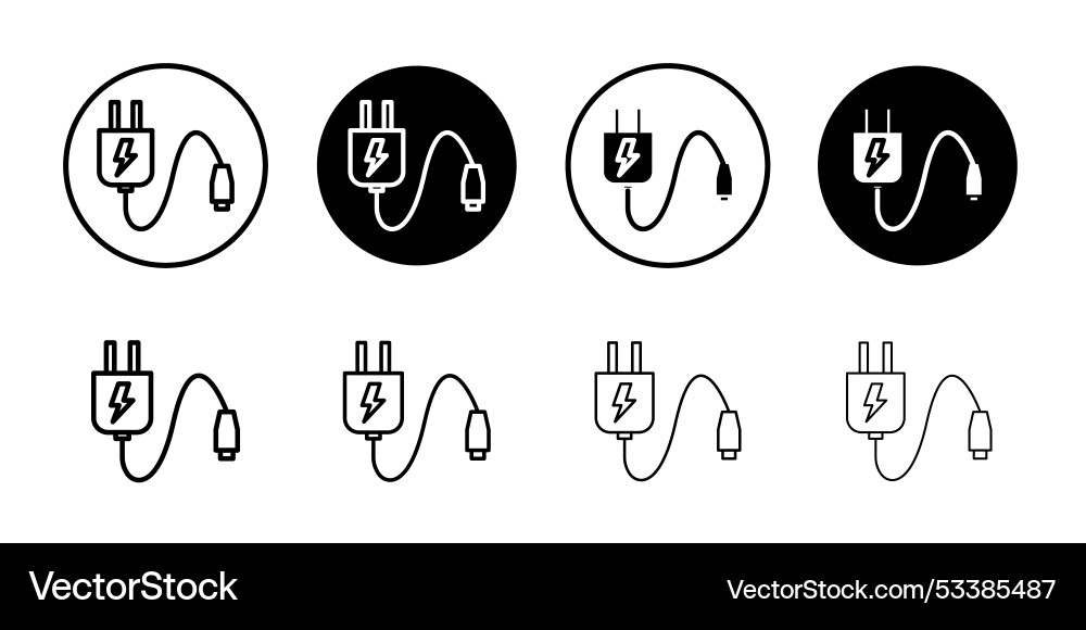 Mobile charger icon logo set Royalty Free Vector Image
