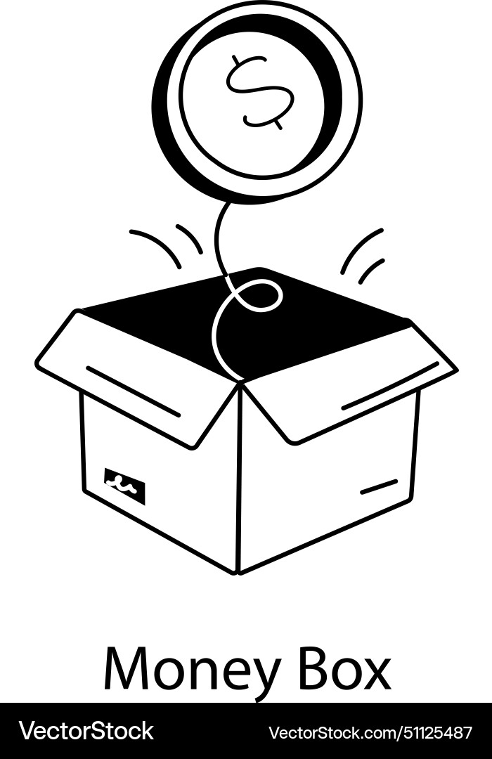 Money box Royalty Free Vector Image - VectorStock