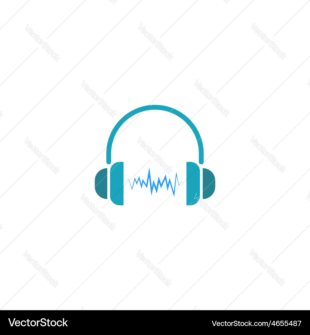 Music Soundwave Headphones Logo Royalty Free Vector Image