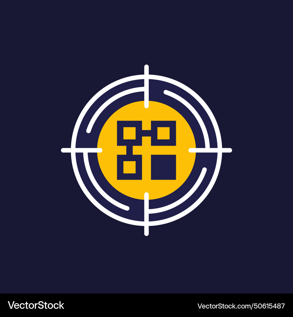 Pattern recognition icon flat design Royalty Free Vector