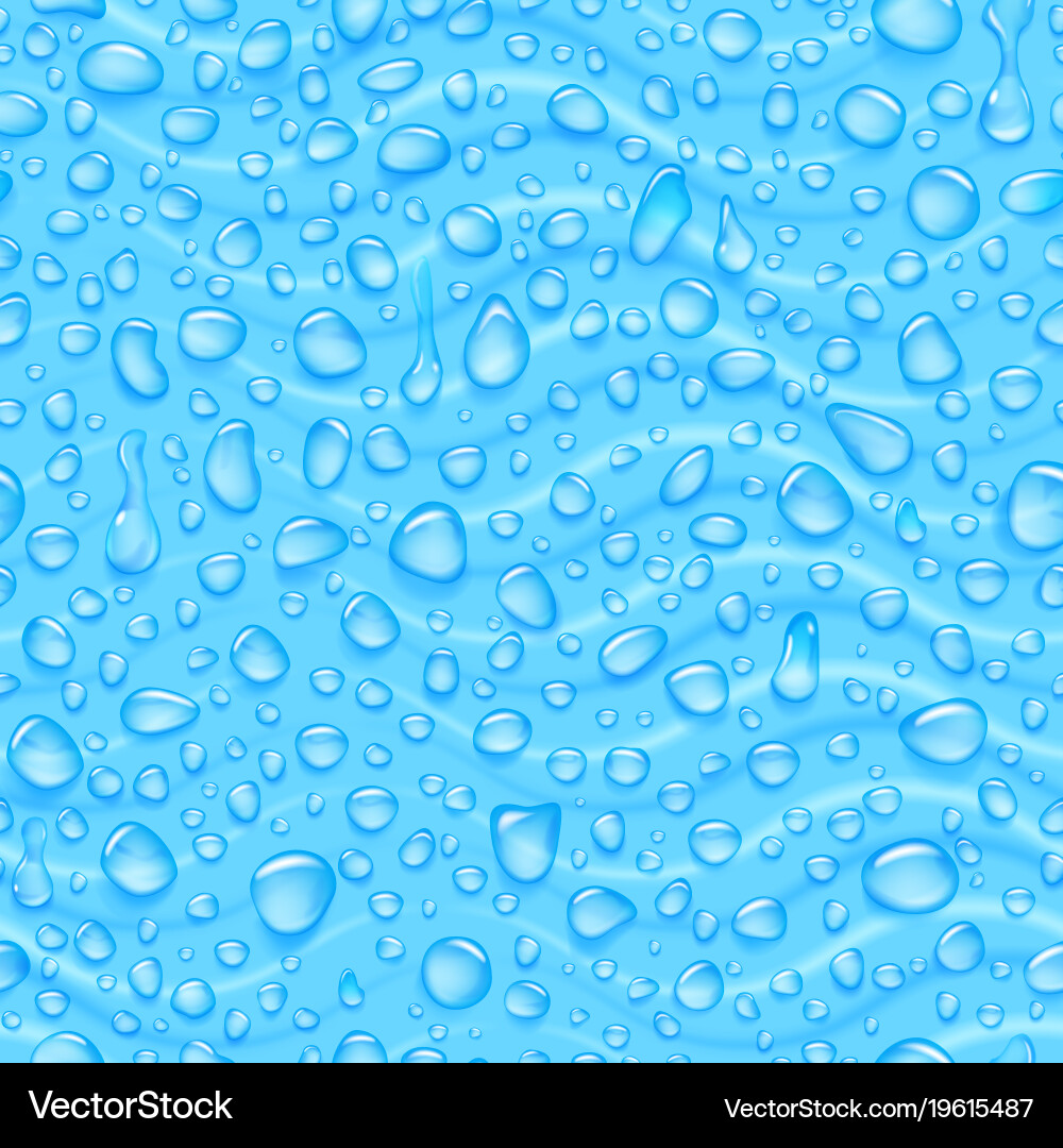 Seamless pattern of waves and water drops Vector Image
