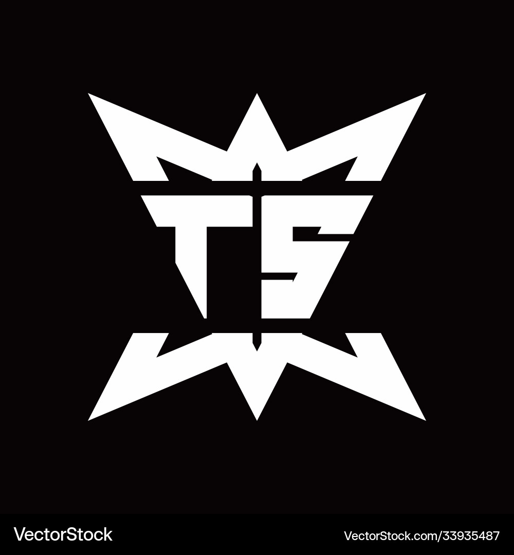 TS Monogram Logo with Crown Icon Royalty Free Vector Image