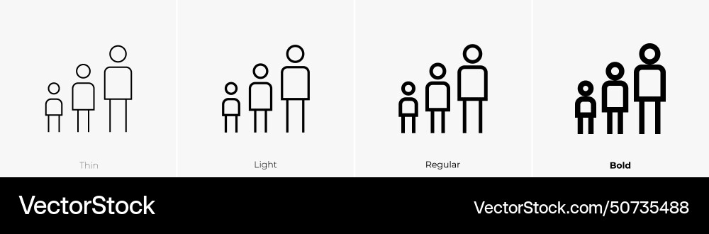 Age group icon thin light regular and bold style Vector Image