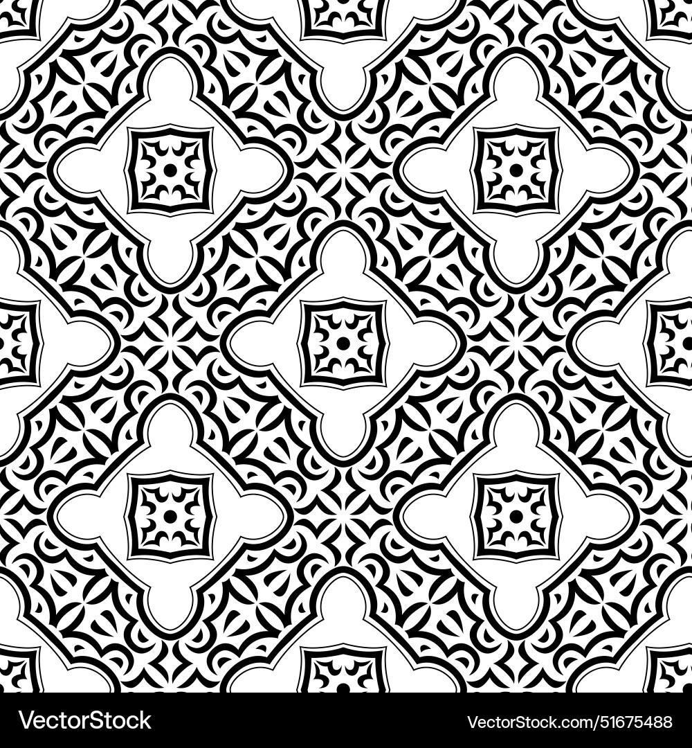 Arabic ceramic tile pattern traditional eastern Vector Image