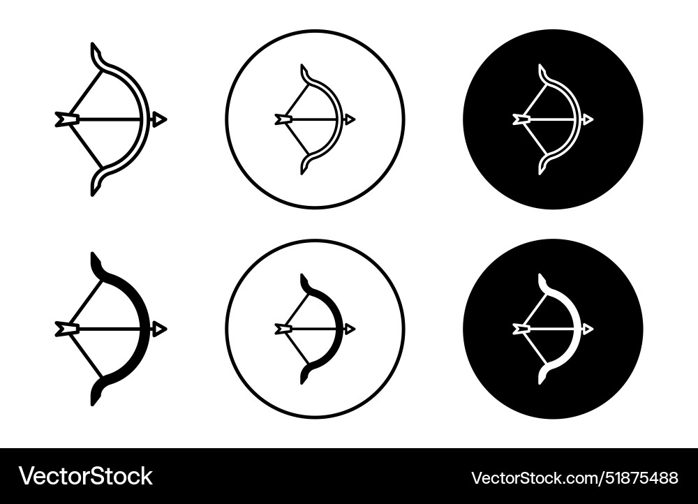 Archery icon outline flat Royalty Free Vector Image