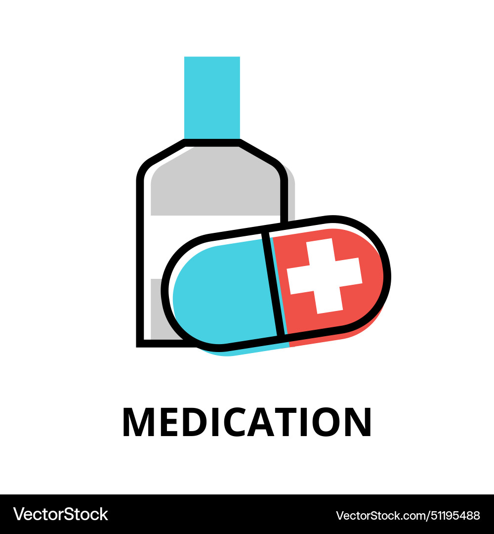 Concept of medication icon modern flat editable Vector Image