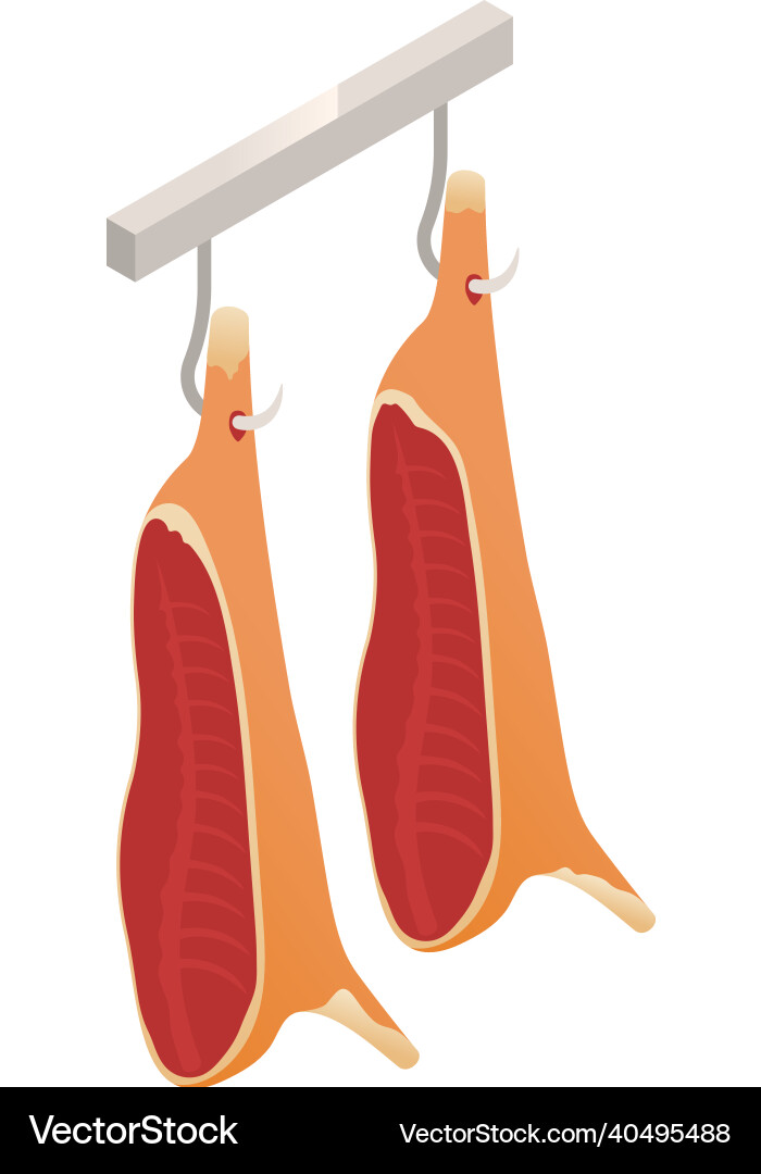 Drying hanging meat composition Royalty Free Vector Image