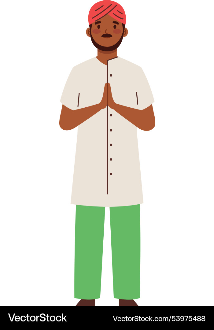 Hindu man with turban Royalty Free Vector Image