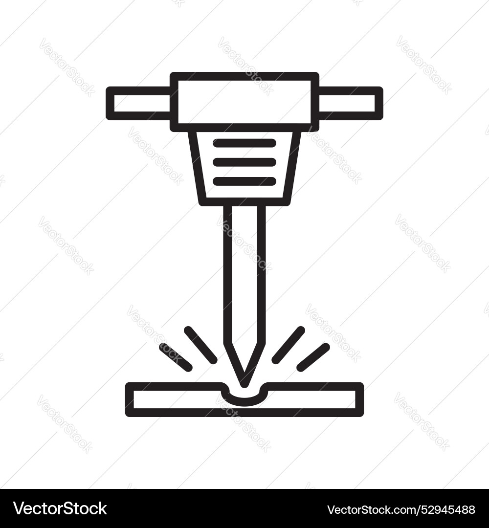 Hydraulic breaker line icon isolated on white Vector Image