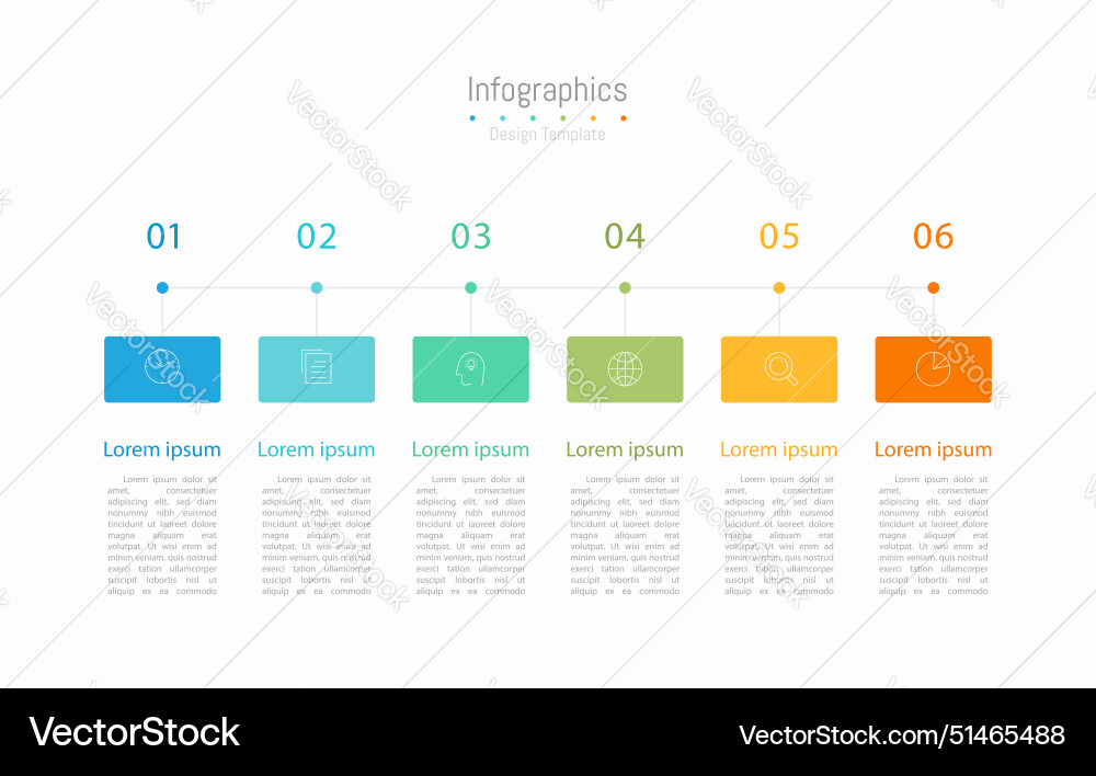 Infographic 6 options design elements Royalty Free Vector