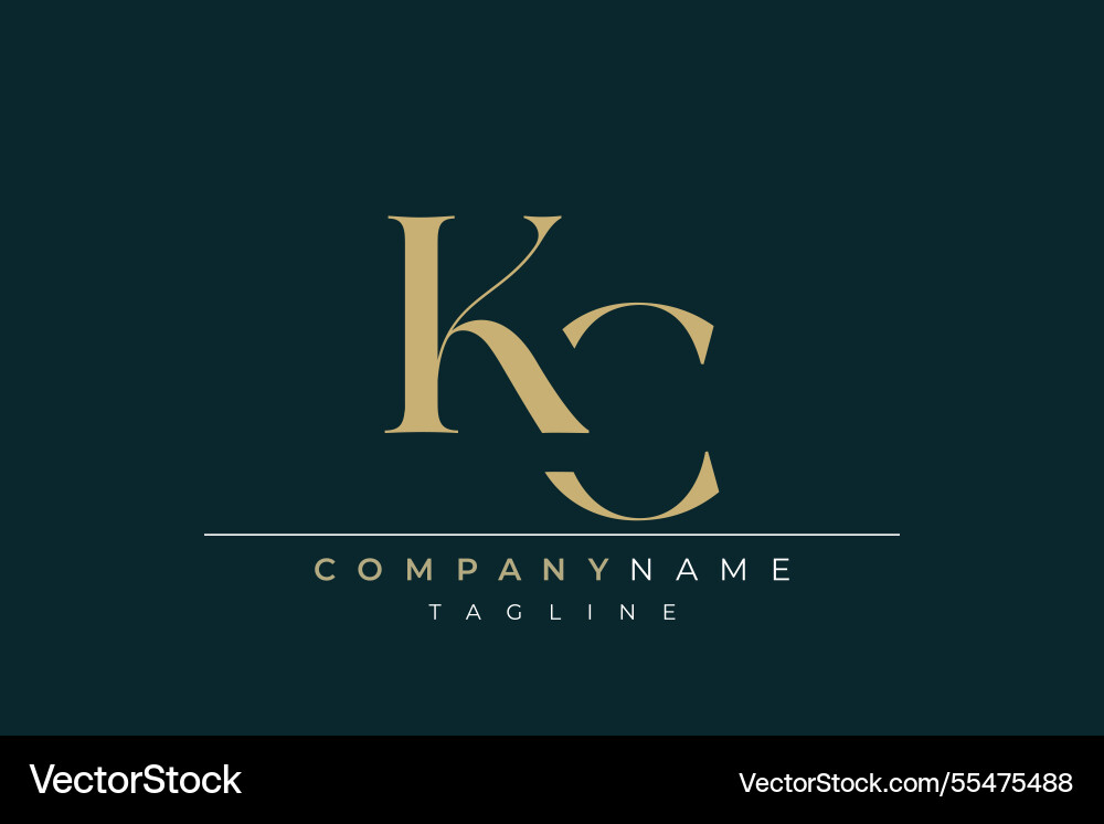 Kc abstract logo design Royalty Free Vector Image