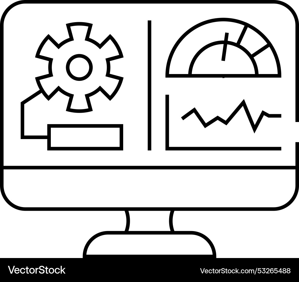 Performance testing analyst line icon Royalty Free Vector