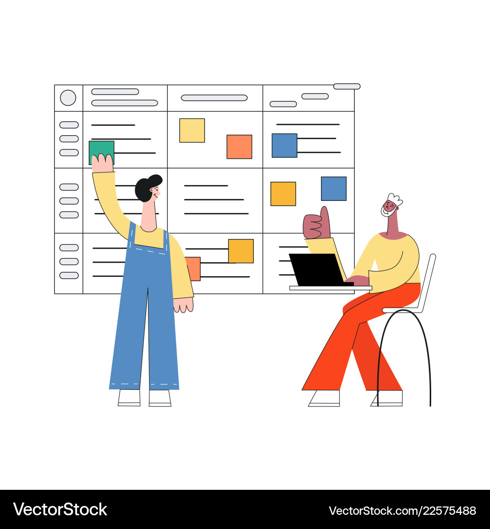 Scrum planning - modern Royalty Free Vector Image