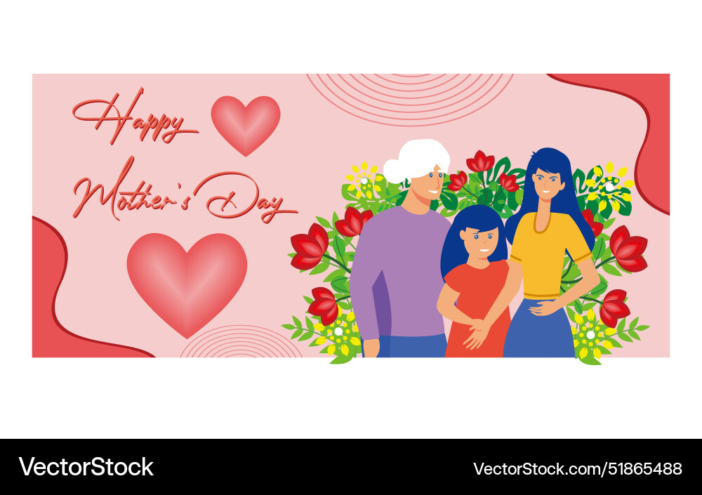 Three generations together celebrate a happy Vector Image