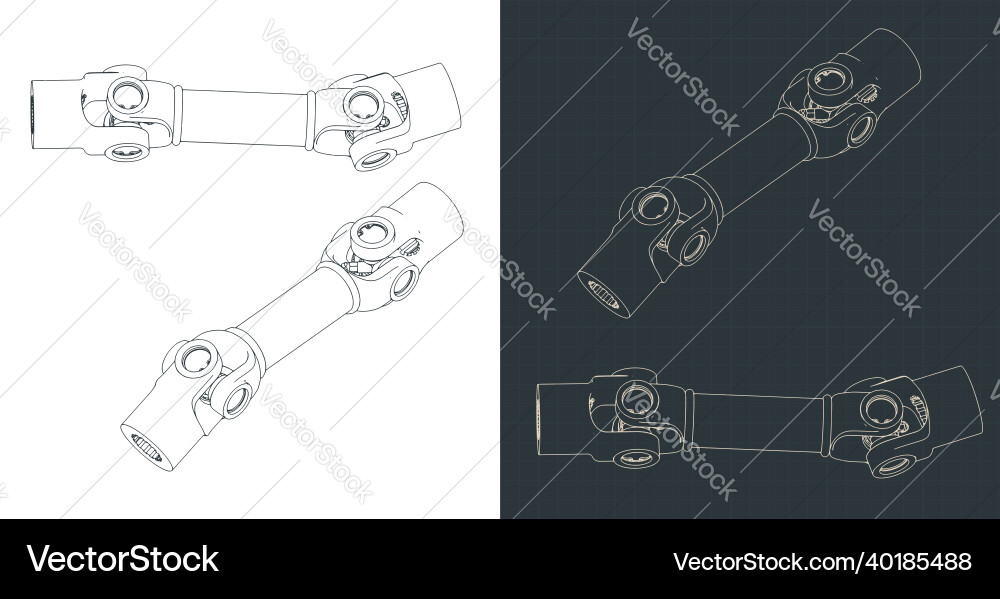 Universal joint drawings Royalty Free Vector Image