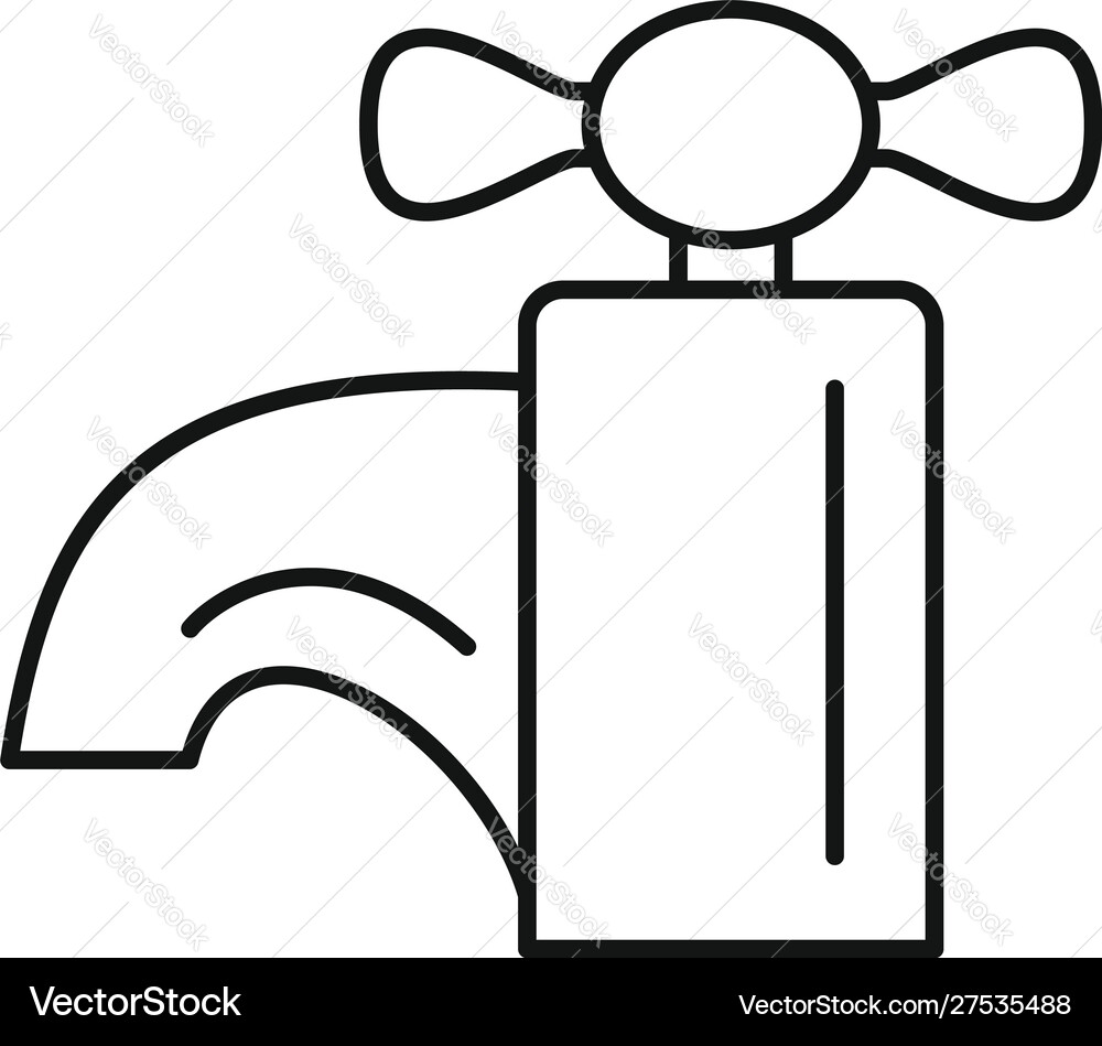 Water faucet icon outline style Royalty Free Vector Image