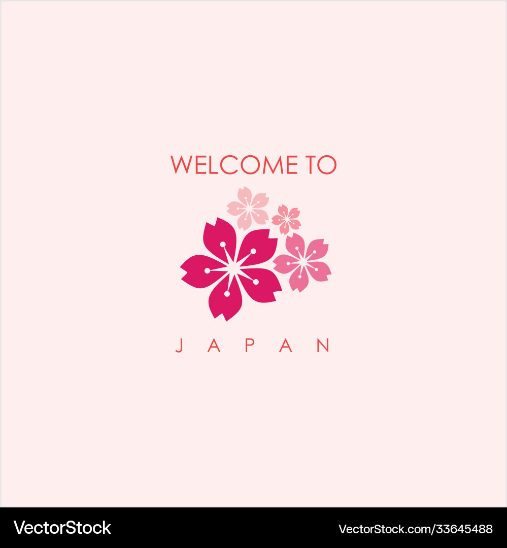 Welcome to japan template design Royalty Free Vector Image
