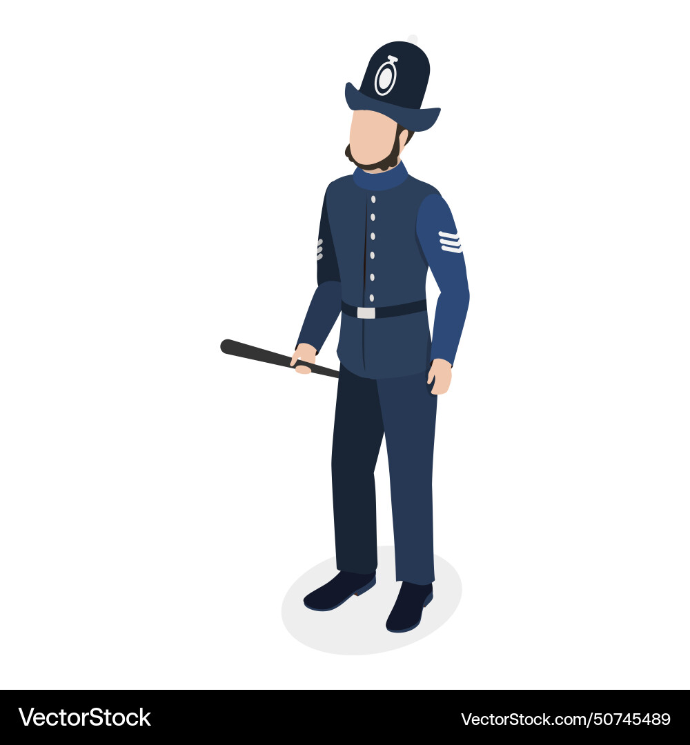 3d isometric flat set of british people Royalty Free Vector