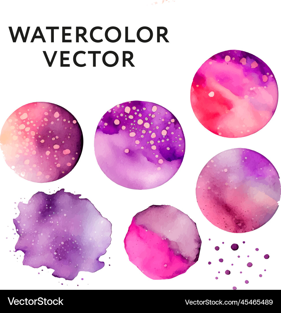 Abstract hand drawn watercolor spot set splash Vector Image