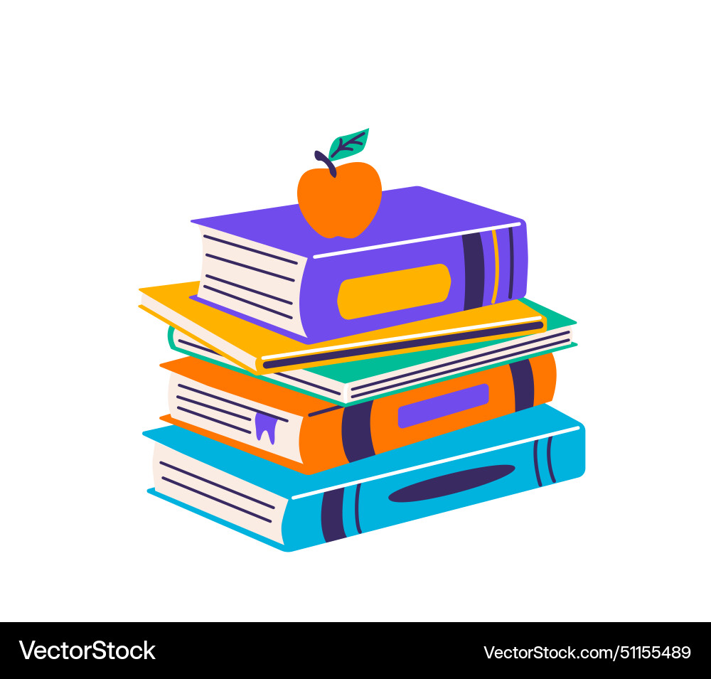 Book pile stack of books Royalty Free Vector Image