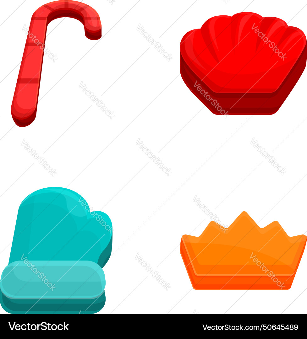 Cookie molds icons set cartoon various Royalty Free Vector