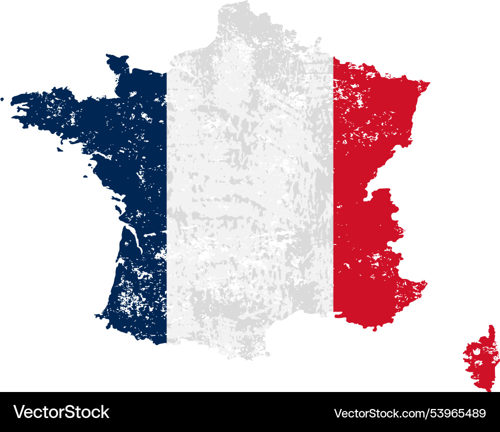 France flag with map Royalty Free Vector Image