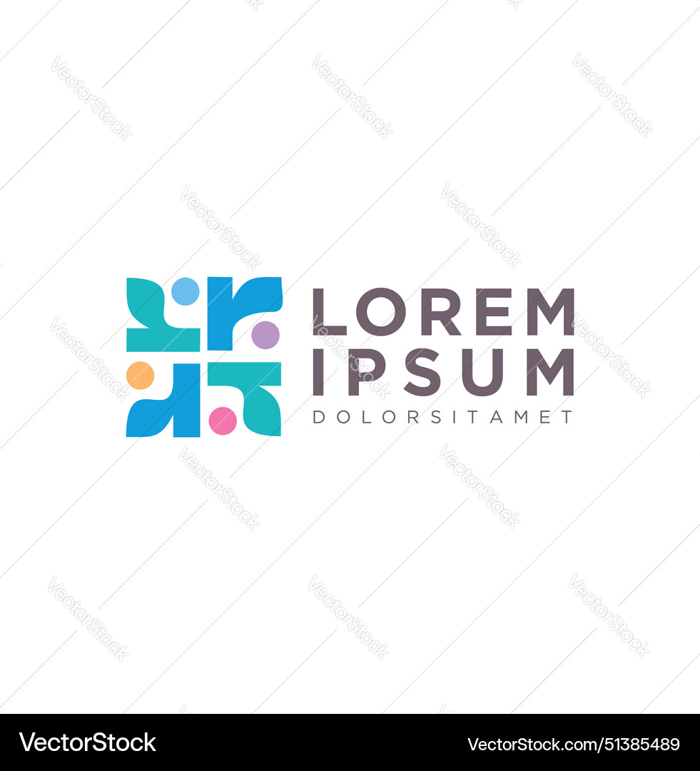 Letter r simple square geometric colorful logo Vector Image