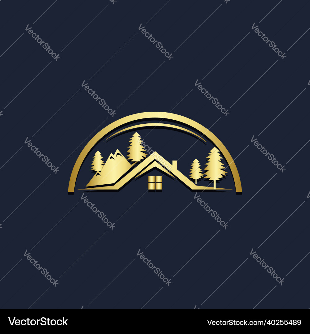 Nature Home Villa Logo Royalty Free Vector Image