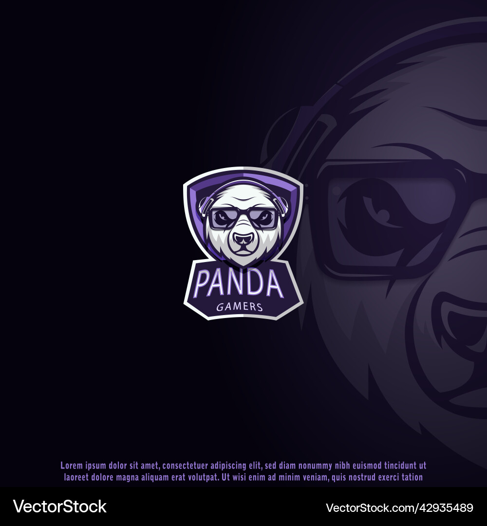 Panda gamer mascot logo Royalty Free Vector Image