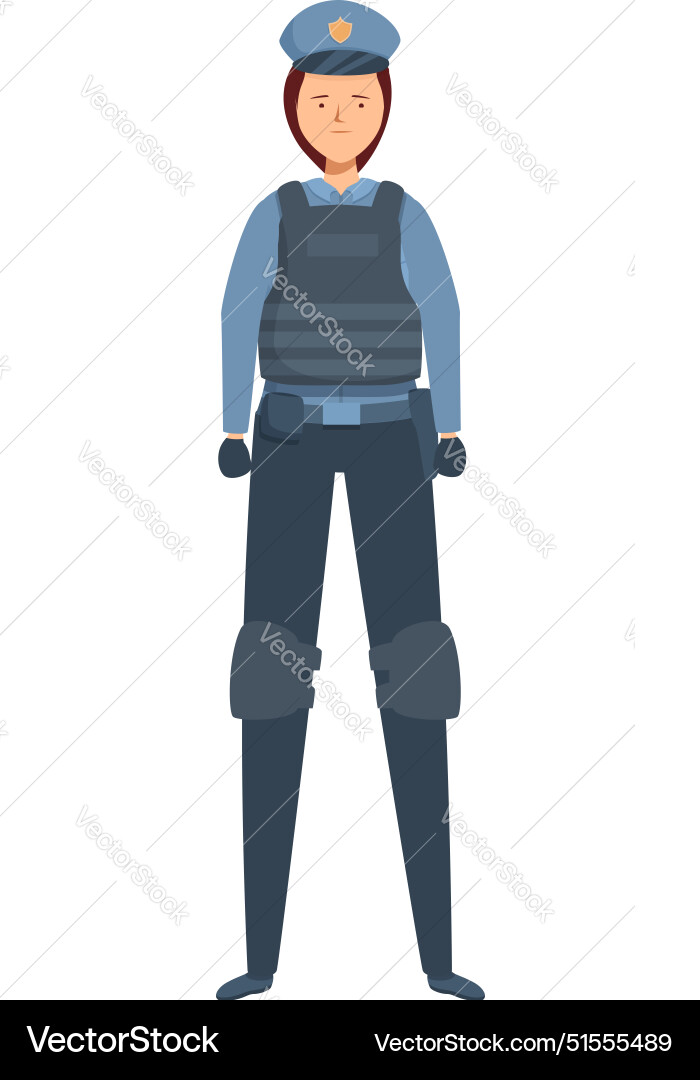 Police officer is standing guard ensuring Vector Image