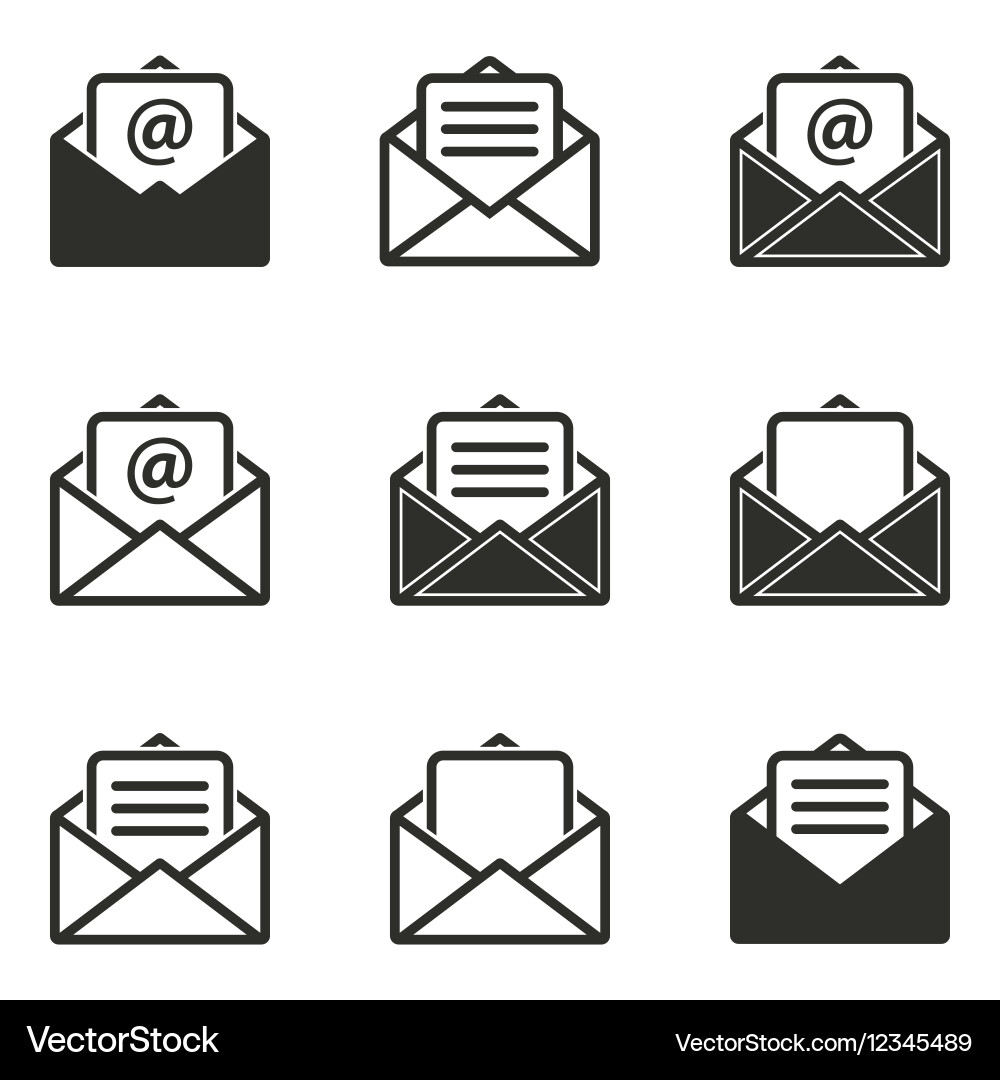 Post Icon Set Lizenzfreies Vektorbild - VectorStock