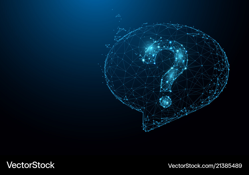 Question mark icon form lines triangles Royalty Free Vector