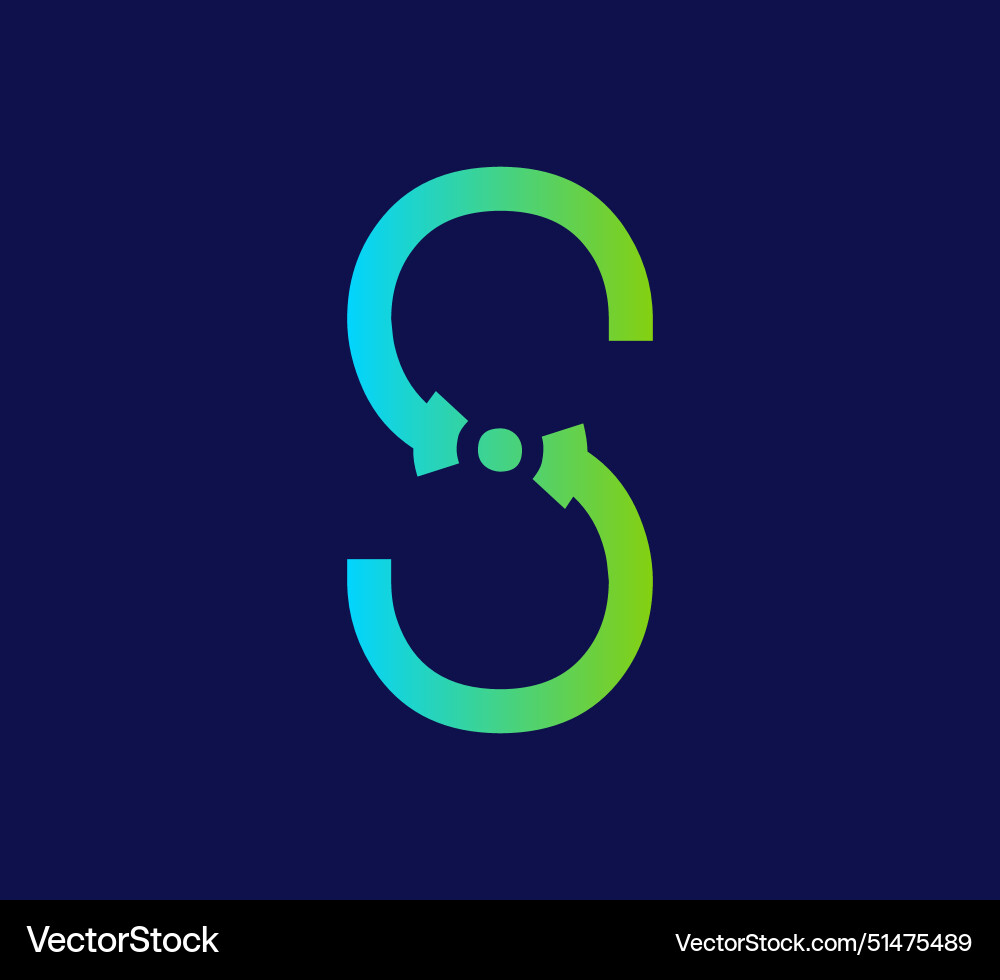 S letter technology logo Royalty Free Vector Image