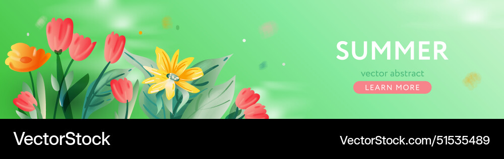 Summer web banner header or cover template Vector Image