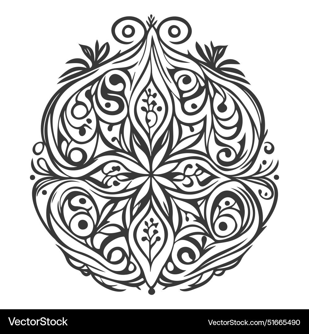 Batik pattern ornament design grey Royalty Free Vector Image