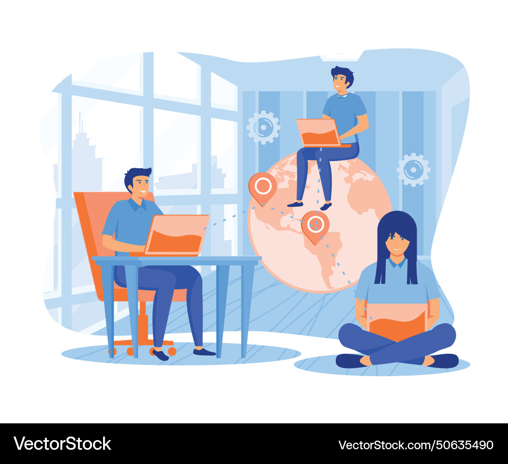 Business process outsourcing outplacement Vector Image